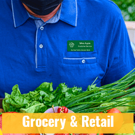 Name Tags for Grocery & Retail Essential Worker - Name Tag Wizard