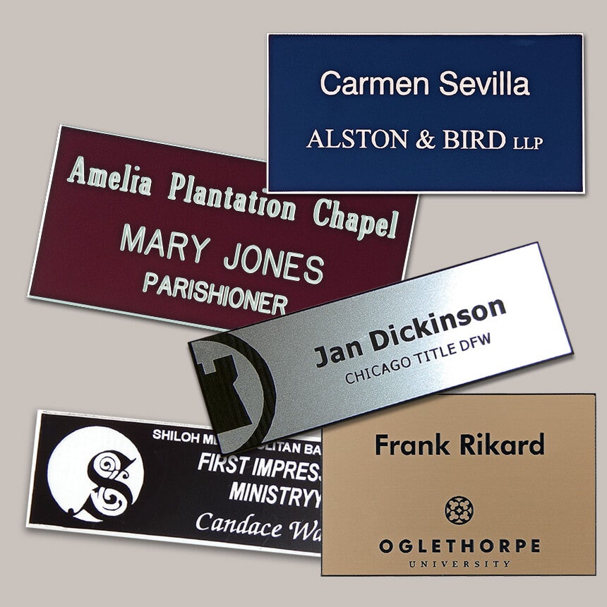 Custom Engraved Car dealership Name tag - Name Tag Wizard