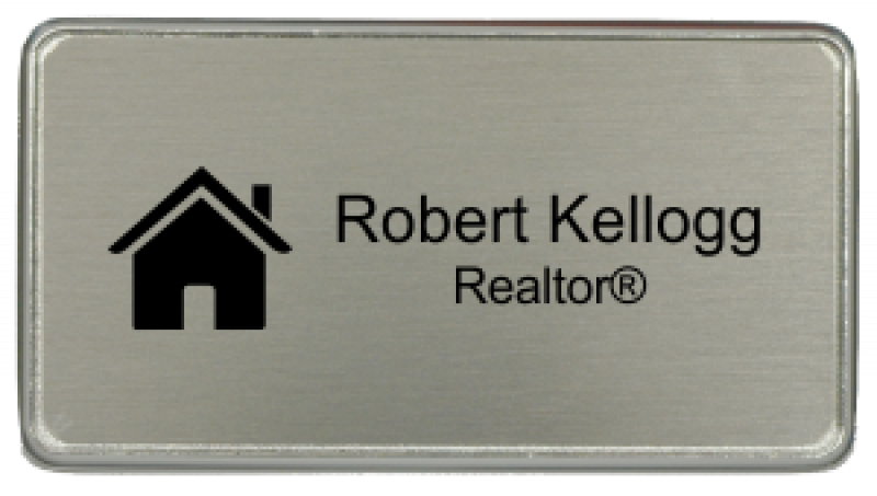 Rectangular Real Estate Premier Name Tags - Name Tag Wizard