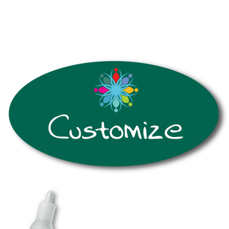 Magnetic Oval Chalkboard Reusable Name Tag - Name Tag Wizard