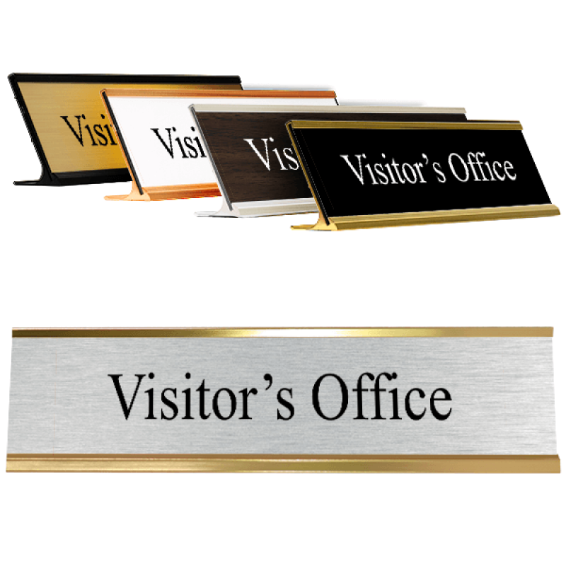Engraved Visitor's Office Desk Plate - Name Tag Wizard