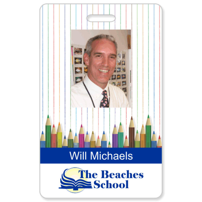 Custom Designed School Photo ID Badge - Name Tag Wizard
