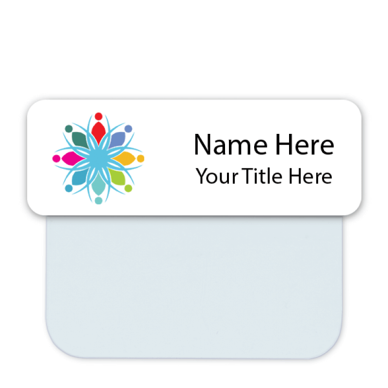 Full Color Name Tag with Pocket Badge Adapter - Name Tag Wizard