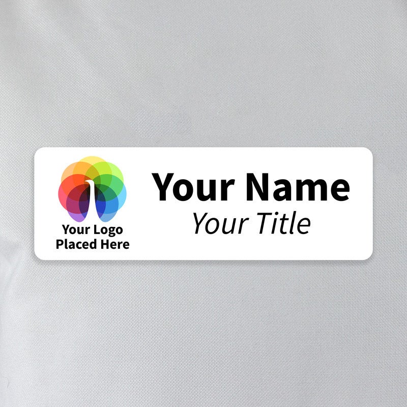Full Color Custom Name Tag - Rectangle 1" x 3" | Name Tag Wizard