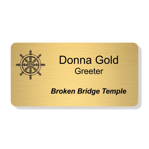 Three Line Engraved Buddhist Name Tag - Name Tag Wizard