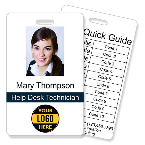 Double Sided Vertical Photo ID with Code Quick Guide | Name Tag Wizard