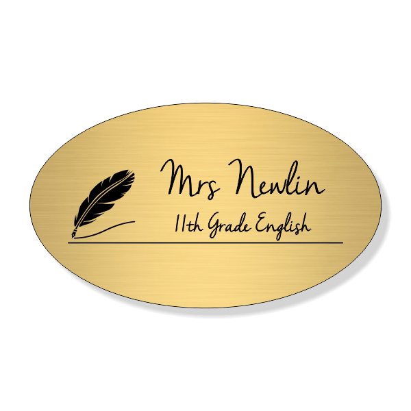 English Teacher Oval School Name Tag - Name Tag Wizard