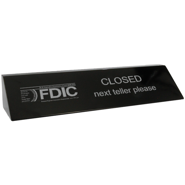 Engraved Black Marble FDIC Name Block | 2" x 10" | Name Tag Wizard