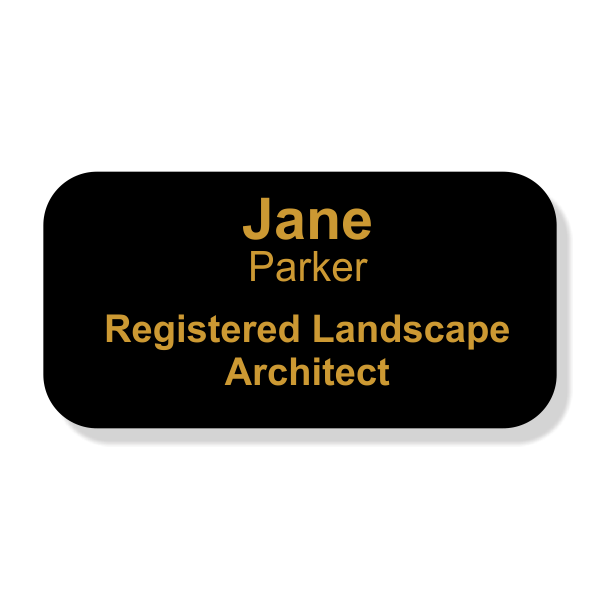 Engraved Registered Landscape Architect Name Tag - Name Tag Wizard