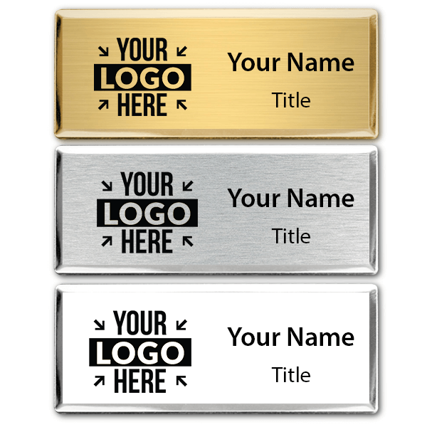 Engraved Executive Beveled Name Badge, 1" x 3" | Custom Silver or Gold ...