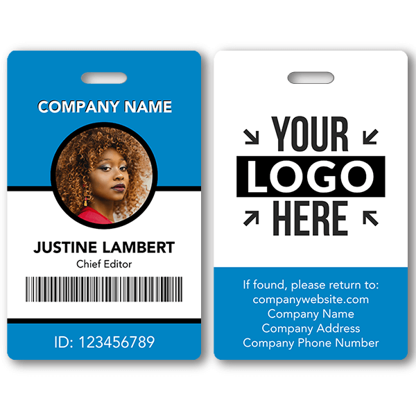 Custom Photo ID Badge with Bar Code - NameTag Wizard