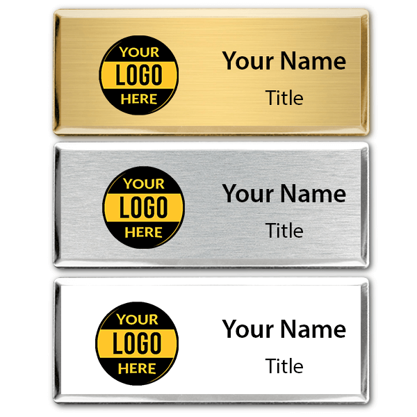 Full Color 1 x3 inch Beveled Badges