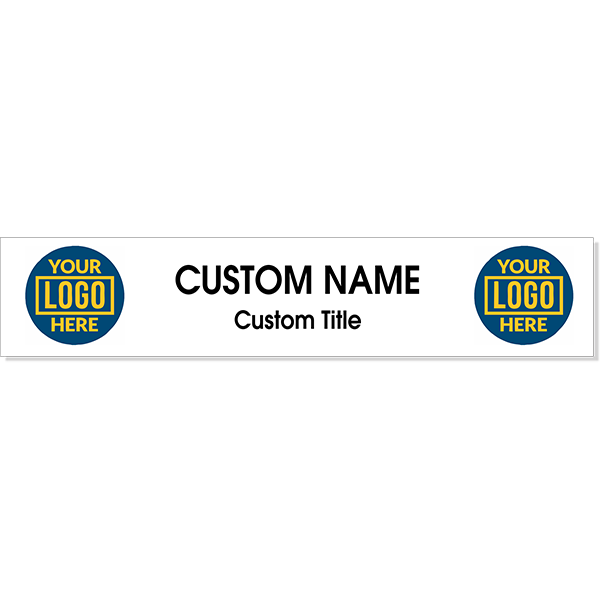 Custom Wall Plate with Double Logo | 2" x 10" Full Color Name Plate ...