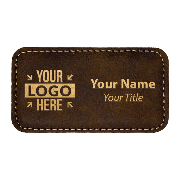 Leatherette Rectangle Magnetic Name Tag - 1.75" x 3.25" - Name Tag Wizard