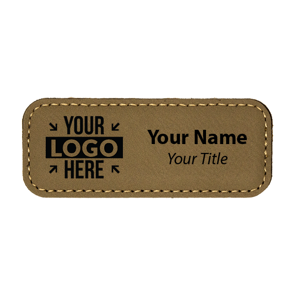 Leatherette Rectangle Magnetic Name Tag - 1.25" x 3.25"