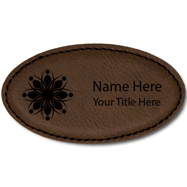 Magnetic Leatherette Name Tag - Oval - Name Tag Wizard