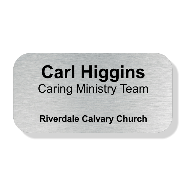 Large Rectangle Name and Title Engraved Faith Name Tag - Name Tag Wizard