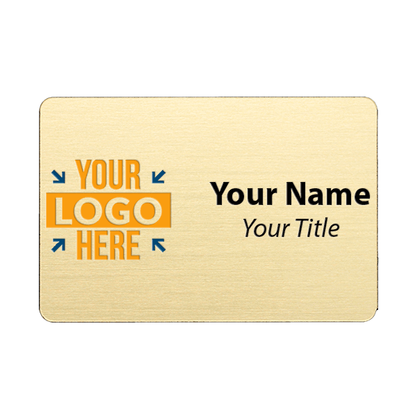 2" x 3" Custom Gold Name Tag - NameTag Wizard