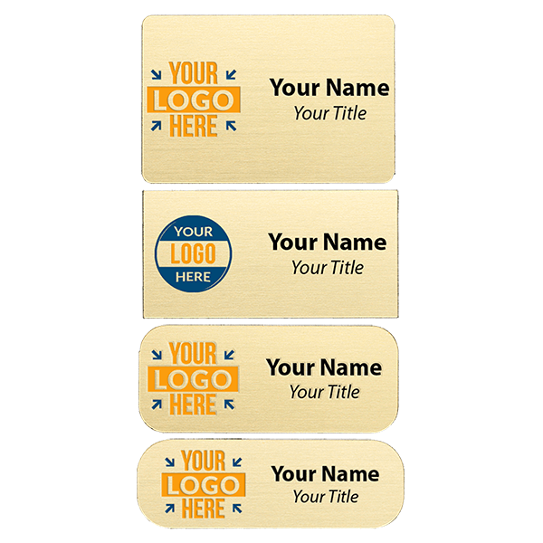 Standard Custom Gold Name Tags - NameTag Wizard