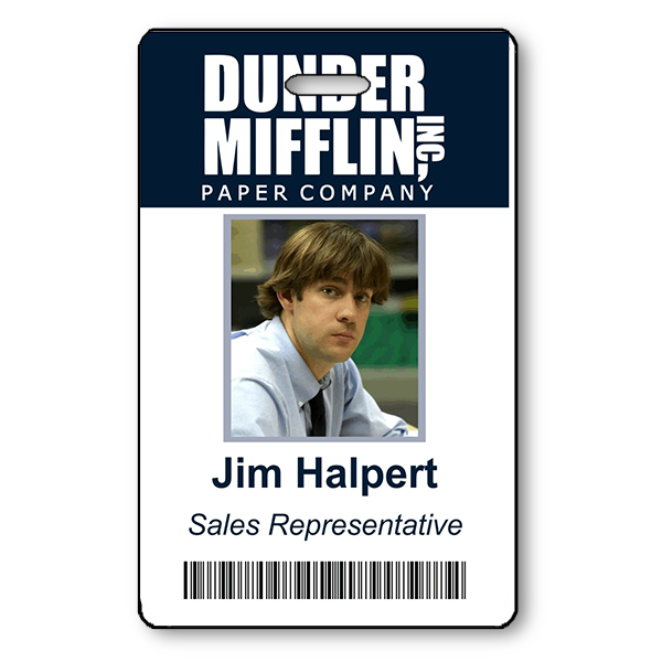 Jim Halpert Halloween Photo ID - Name Tag Wizard