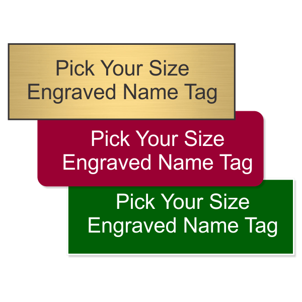 Pick Your Size Plastic Engraved Name Tag - Name Tag Wizard