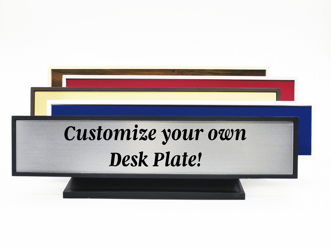 8129, 3128 Engraved Plastic Desk Sign