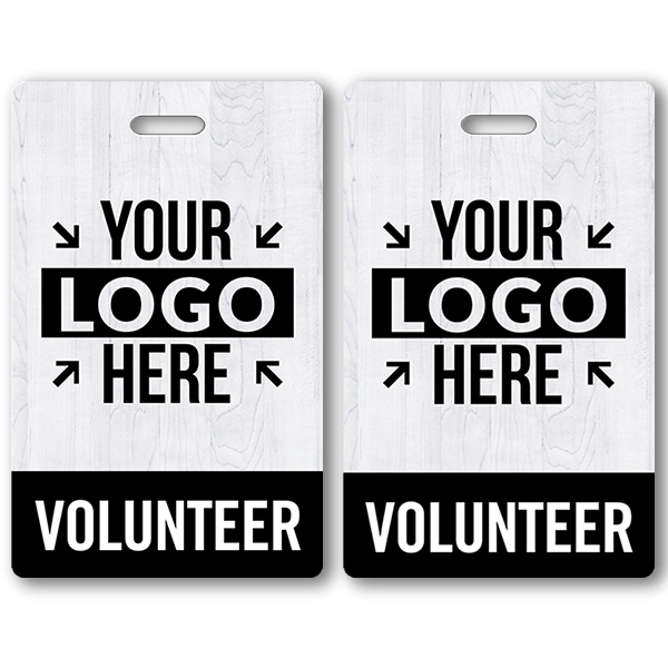Volunteer Custom Logo Photo ID Badge - NameTag Wizard