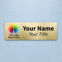 Brushed Gold 1 x 3 Rectangle Name Tag - Name Tag Wizard