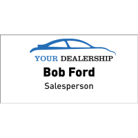 Color Car Dealer Name Tag - Name Tag Wizard