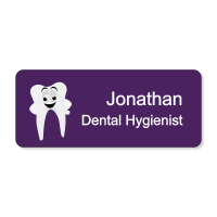 Dental Smiley Tooth Purple Name Tag - Name Tag Wizard