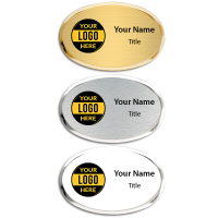 Full Color Executive Beveled Oval Badges - Name Tag Wizard