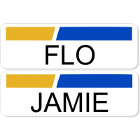 Flo and Jamie Halloween Costume Name Tag Set - NameTag Wizard