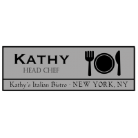 Fork, Plate, and Knife Rectangle Restaurant Name Tag A - Name Tag Wizard