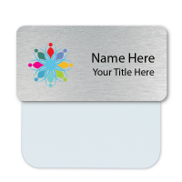 Large Full Color Name Tag with Pocket Badge Adapter - Name Tag Wizard