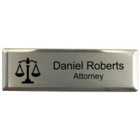 Law Office Small Name Tag with Executive Holder - Name Tag Wizard
