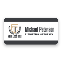 Modern Logo Attorney Office Name Tag - Name Tag Wizard