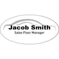 Oval Color Car Dealer Name Tag - Name Tag Wizard