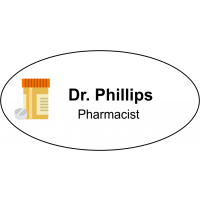 Oval Pharmacy Name Tag - Medical Name Badges