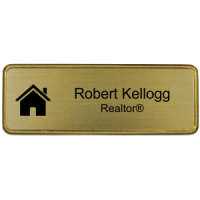 Real Estate Small Name Tag with Premier Holder - Name Tag Wizard