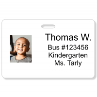 Student Bus Number Horizontal Photo ID Card | Name Tag Wizard