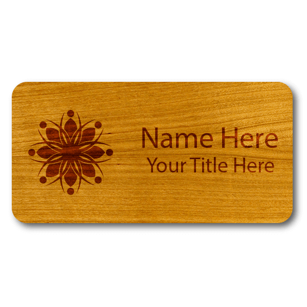 Engraved Wood Name Tag | 1 ¼” x 3” | Name Tag Wizard